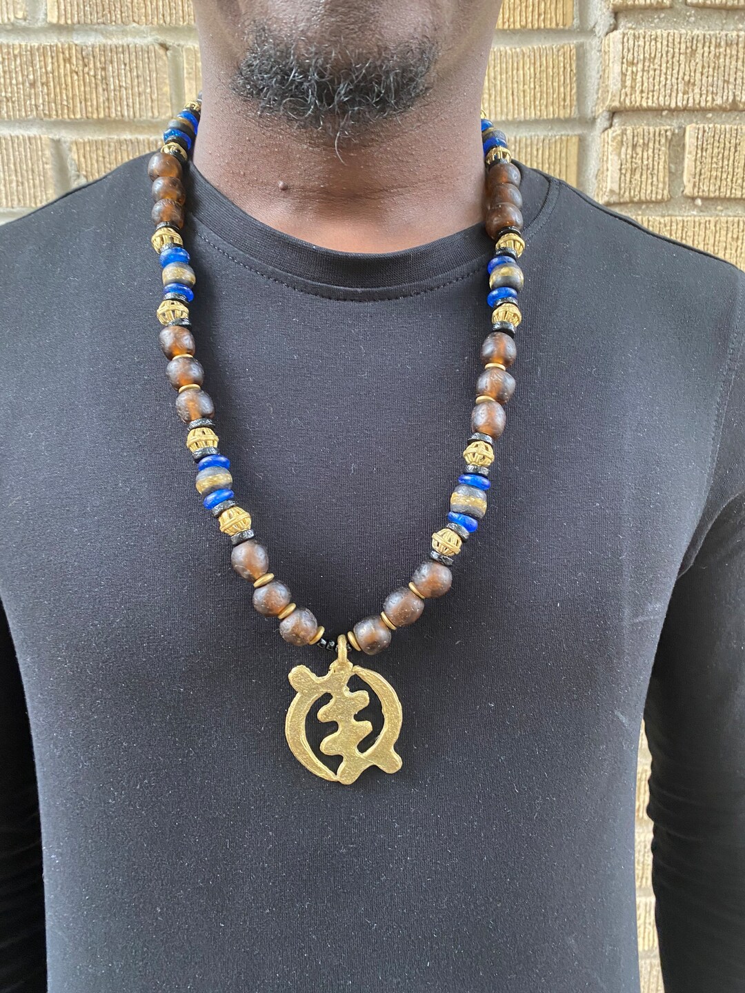 Ghana Glass Necklace Mens Gift Men's African Necklace - Etsy