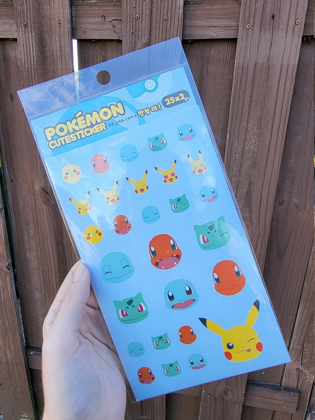 Korean Pokemon Original 151 Starters 2 Sticker Sheets With Pikachu ...