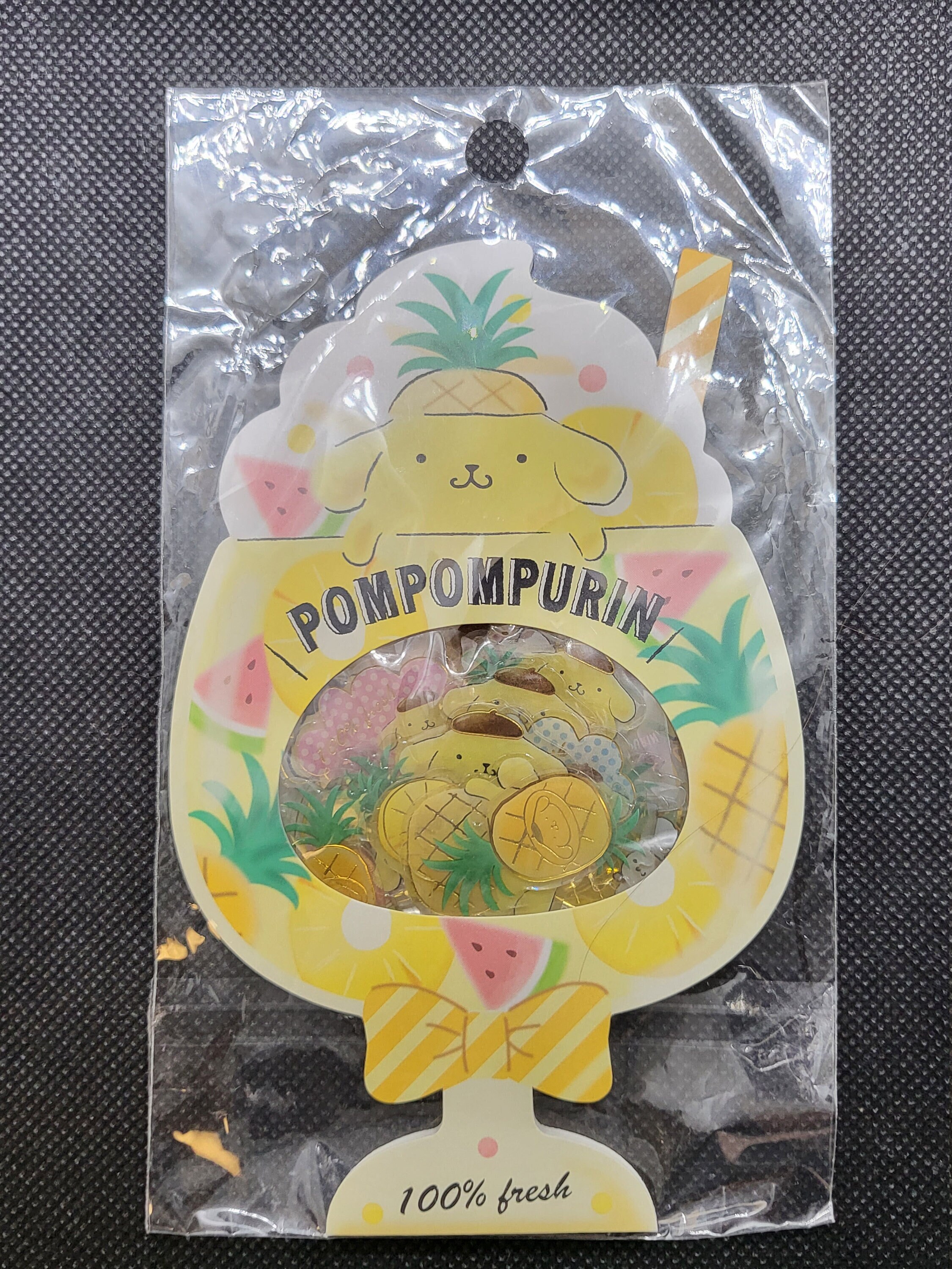 Sanrio 2018 Pompompurin Jelly Fruity Drink Sticker Seal Flake Set ...