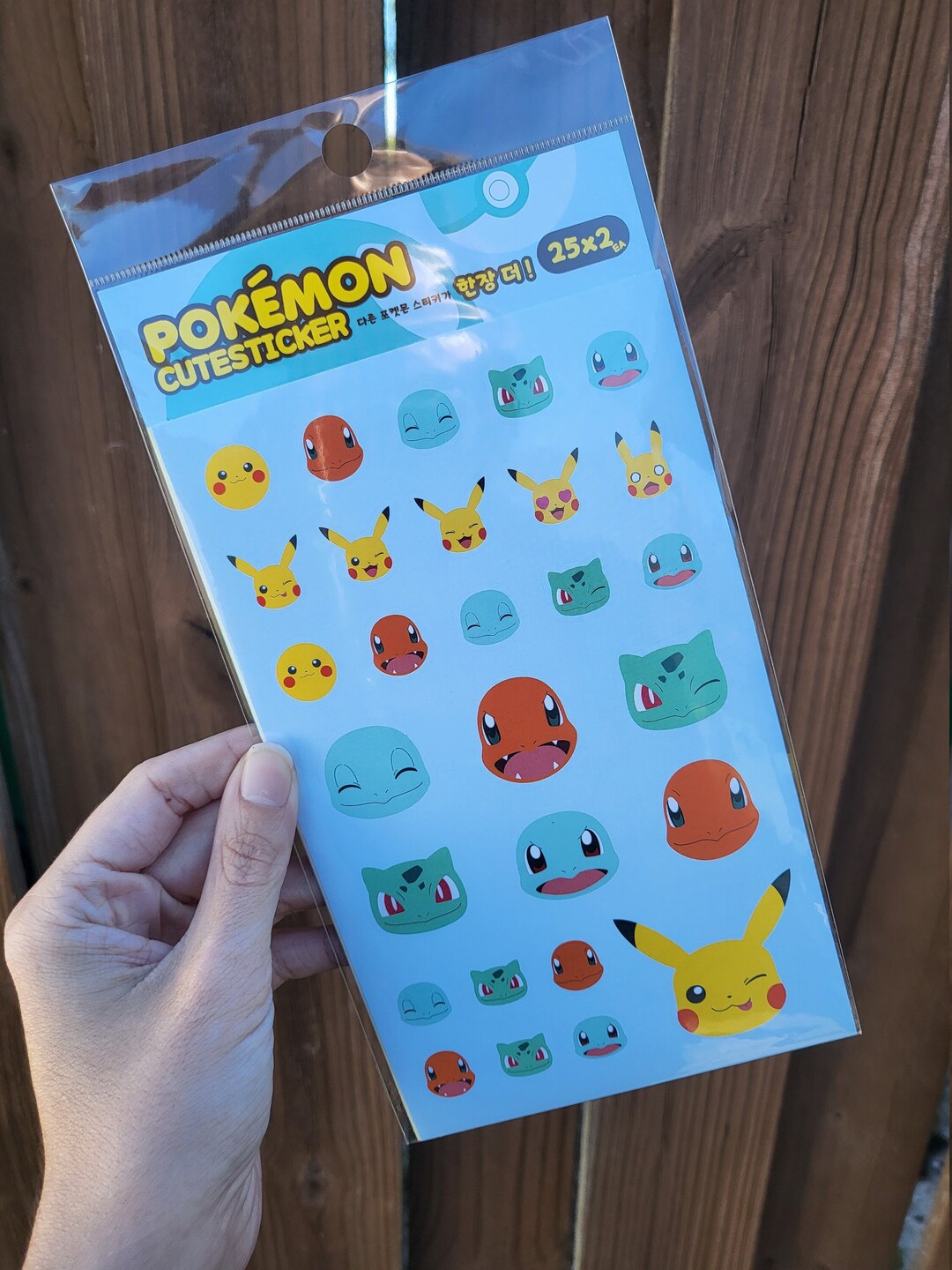 Korean Pokemon Original 151 Starters 2 Sticker Sheets with Pikachu ...