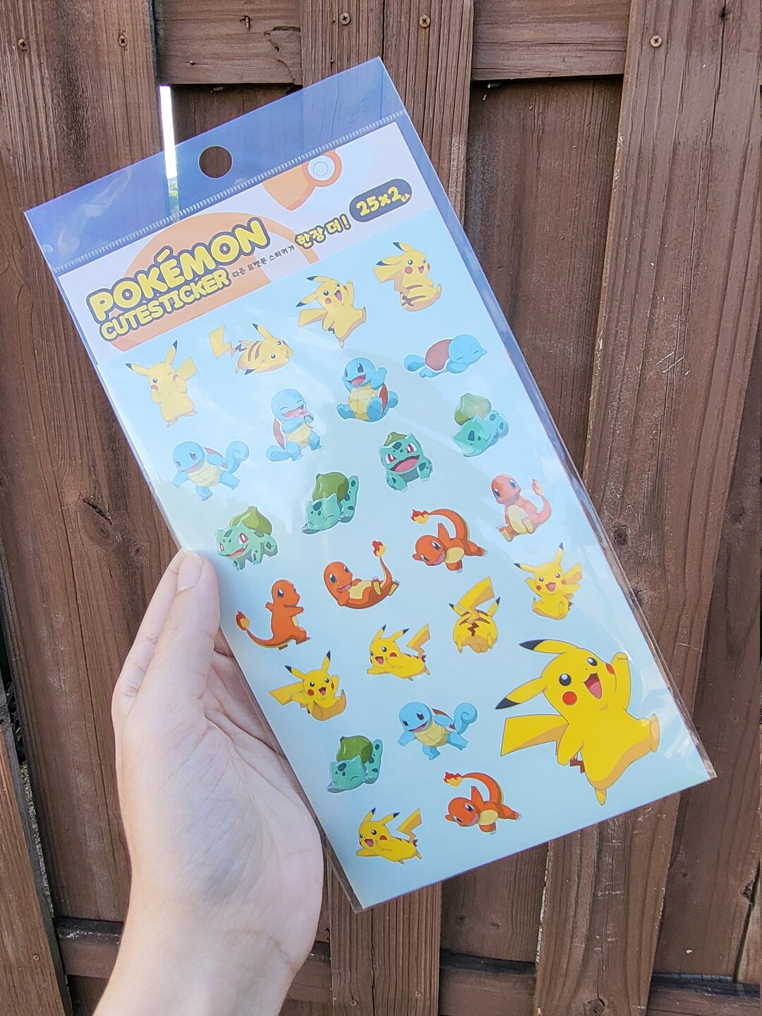 Korean Pokemon Original 151 Starters 2 Sticker Sheets With Pikachu ...