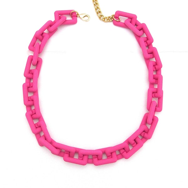Hot Pink Necklace - Etsy