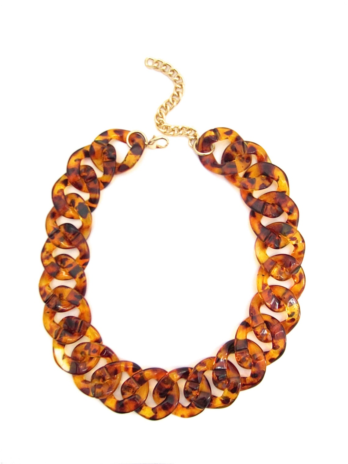 Tortoise Statement Necklace, Chunky Tortoise Shell Necklace, Resin ...