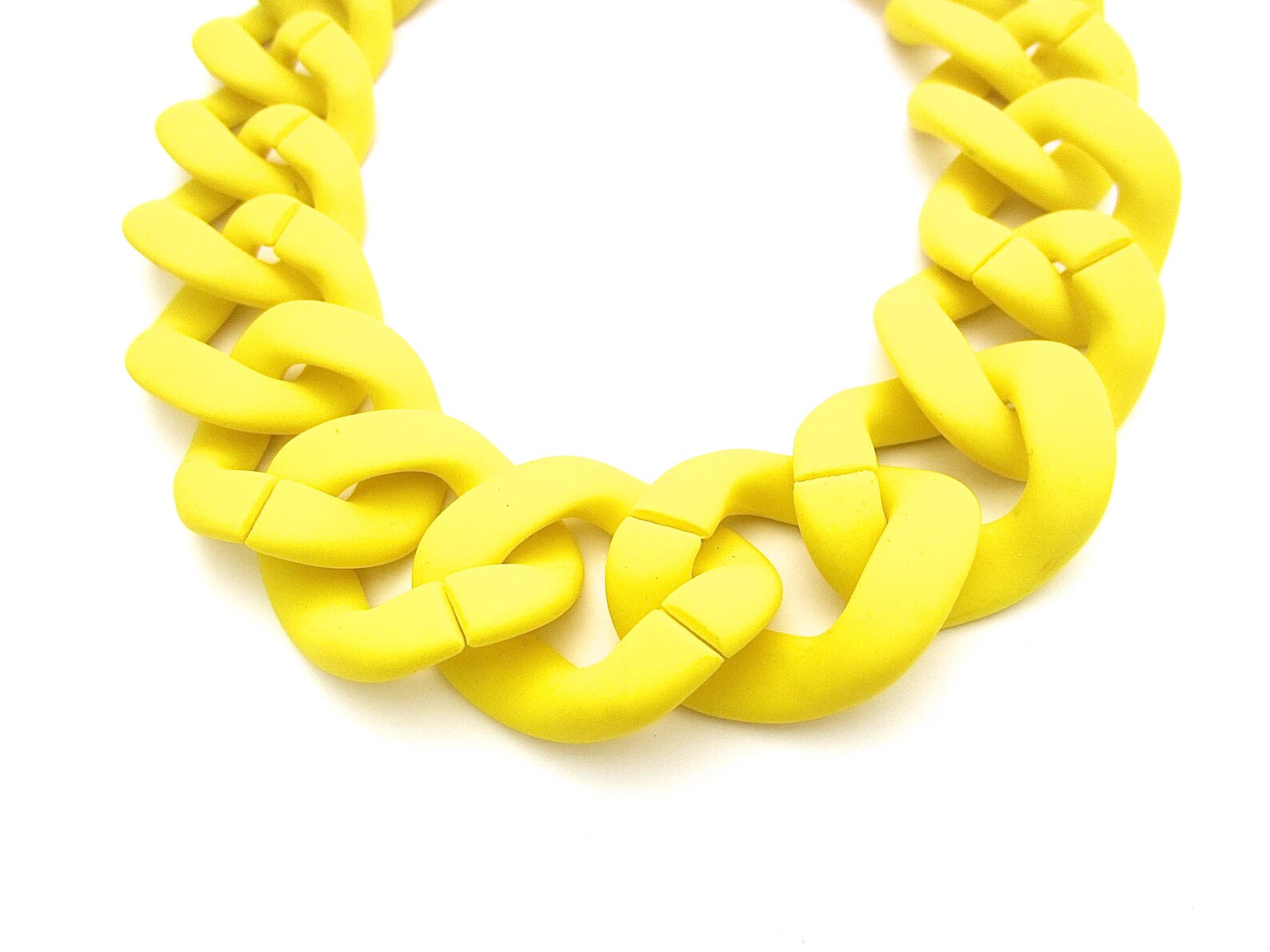 Chunky Yellow Necklace Neon Yellow Statement Chain Large | Etsy