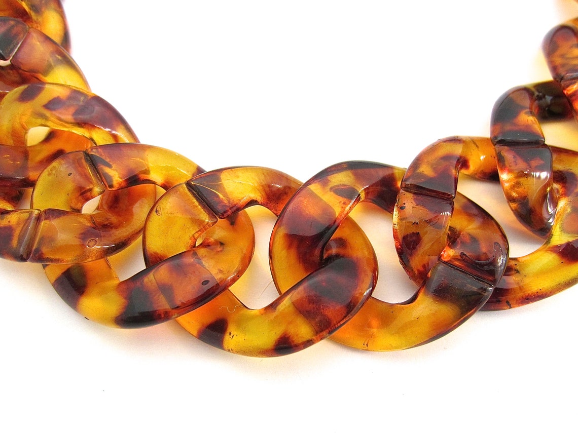 Tortoise Statement Necklace Chunky Tortoise Shell Necklace | Etsy