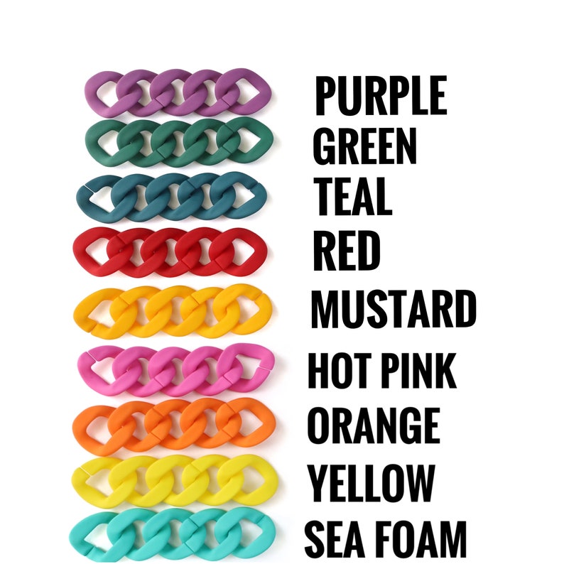 Chunky Pink Necklace Hot Pink Statement Chain Large Matte - Etsy