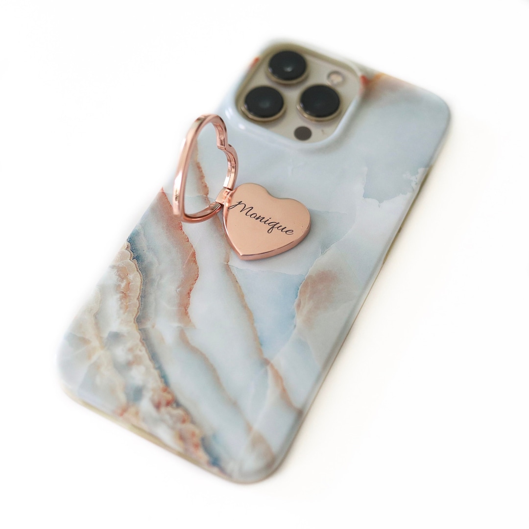 Engraved Cell Phone Ring, Customized Ring Stand, Personalized Phone ...