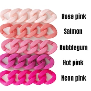 Chunky Pink Necklace, Hot Pink Statement Chain, Large Matte Link ...