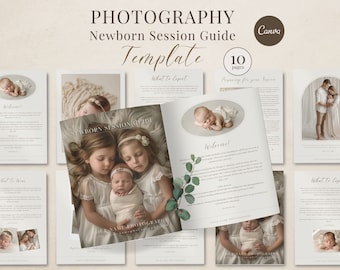 Newborn Session Guide for Canva, Photography Session Template, Canva Digital Photography Guide ...