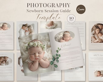 Newborn Session Guide for Canva, Photography Session Template, Canva Digital Photography Guide ...