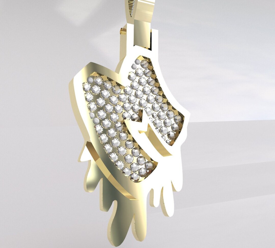LETTER M Initial Drip Drop Pendant - Etsy