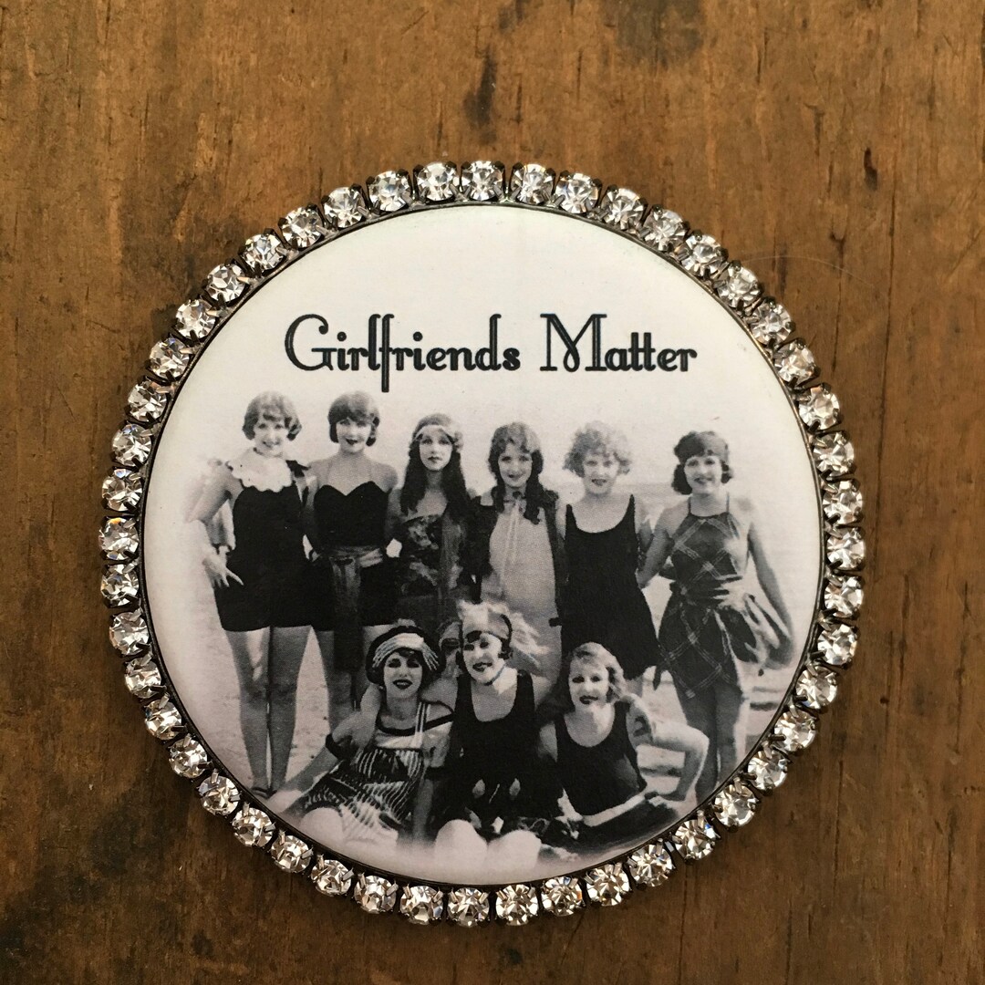 Rhinestone Round Magnet-girlfriends Matter Beach - Etsy