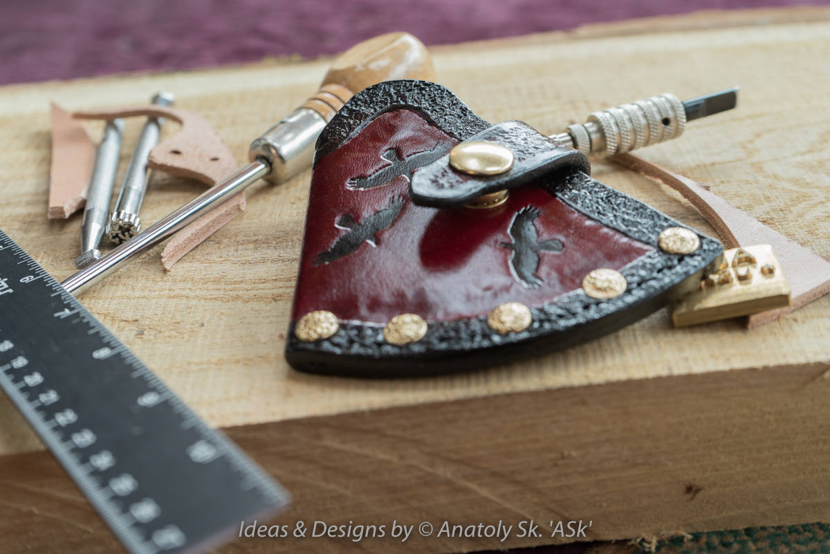 CUSTOM PREMIUM LEATHER Axe Sheath Stamped Black Ravens Hand Crafted to ...