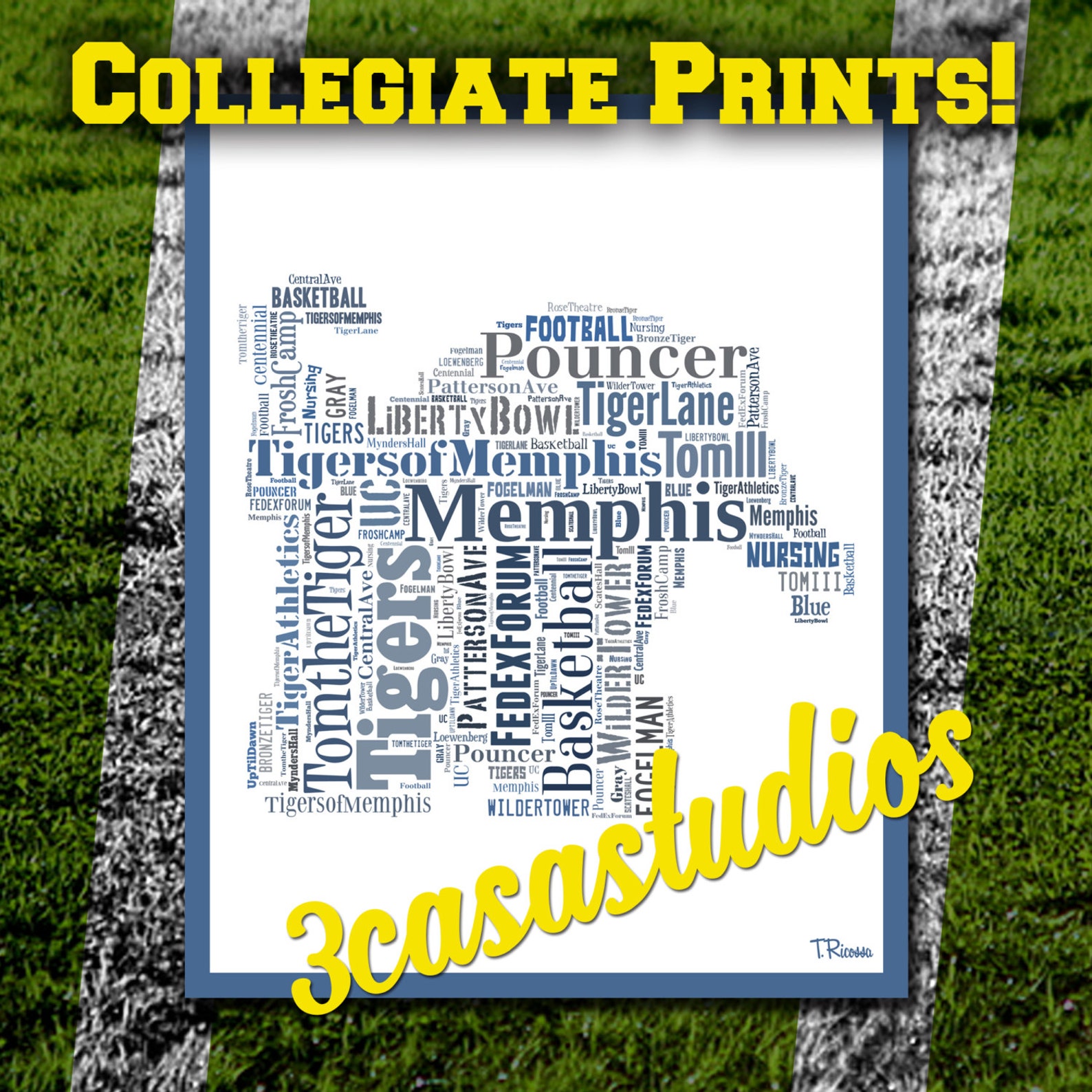 Collegiate Print- University of Memphis: College Typographic, Memphis ...