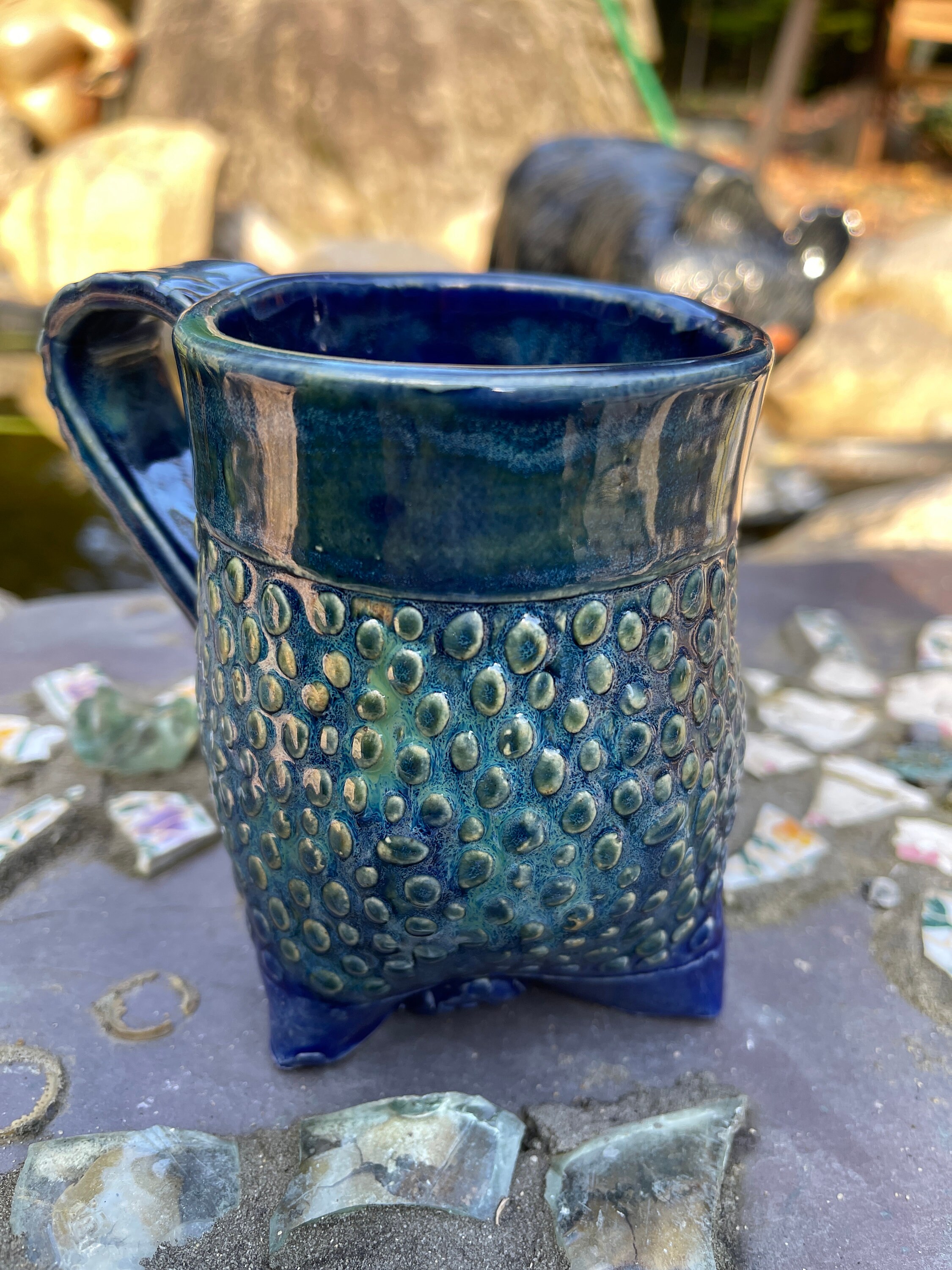 Tripod Mug, Pebble Mug, Ready to Ship, Handmade Mug, Pottery Mug, Ready ...