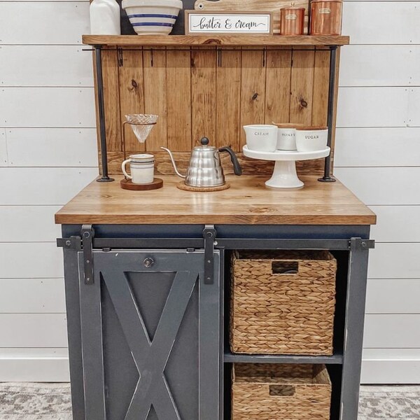 Coffee Bar With Mini Fridge - Etsy
