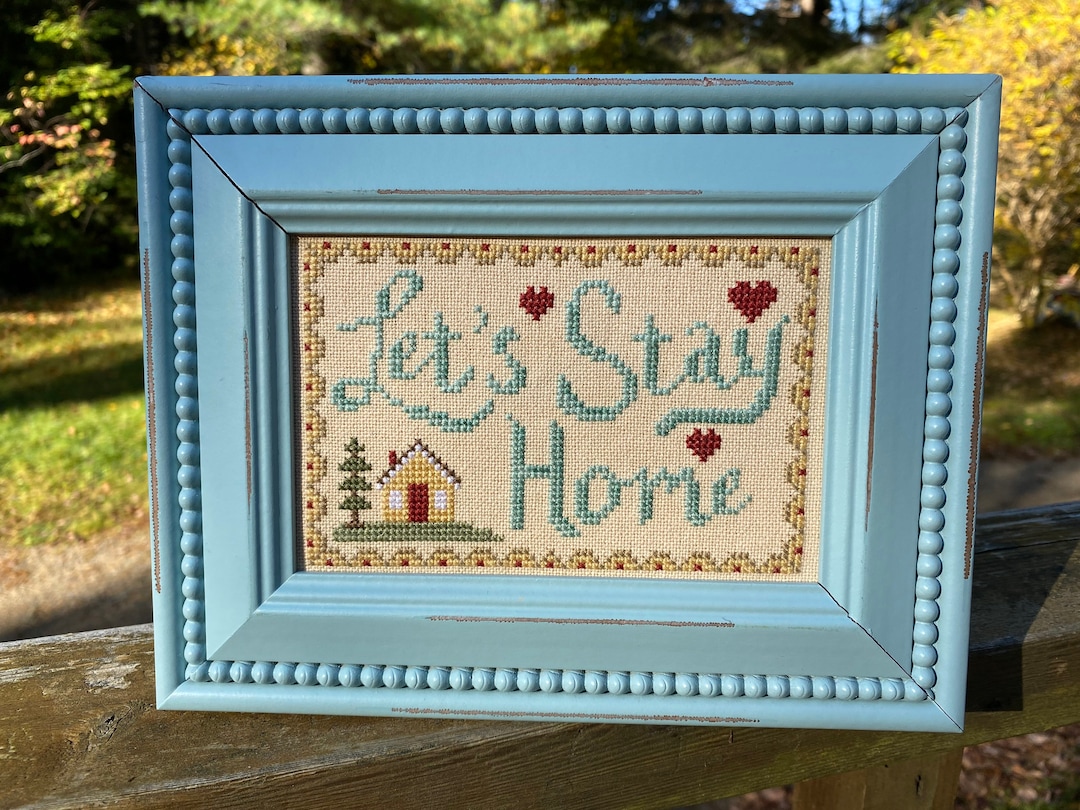 Let's Stay Home Cross Stitch Pattern - Etsy