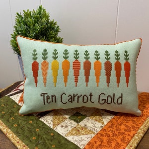Ten Carrot Gold Cross Stitch Chart (PDF) - Etsy