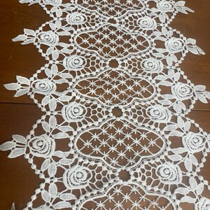 White Crochet Lace Trim Wide Lace Cotton Crocheted Lace Wedding Gown ...
