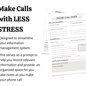 Phone Call Guide to Plan and Record Calls|phone Call Cheat Sheet|phone ...