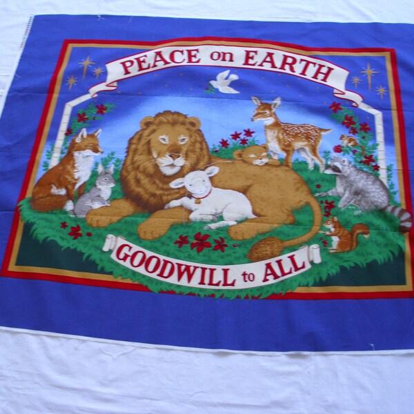 Lion and Lamb Quilt Panel - Etsy