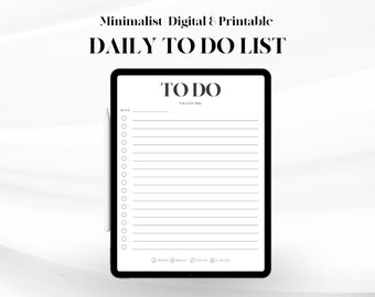 To Do List Checklist Task List Minimalist Digital Planner - Etsy