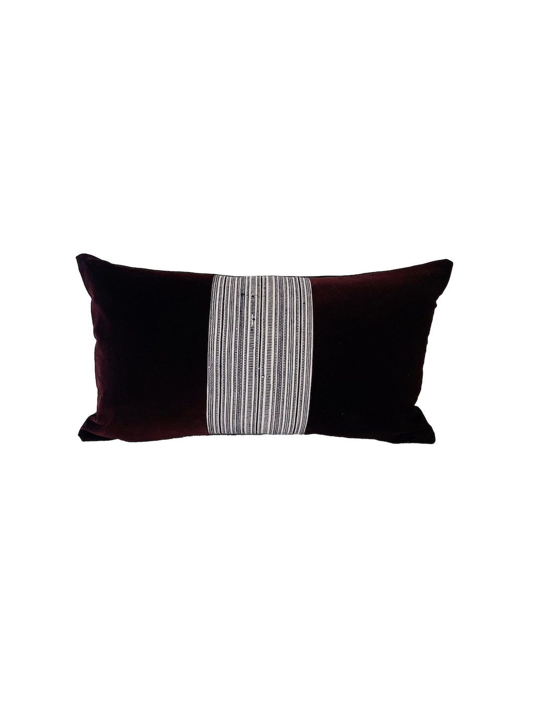 Vintage Burgundy Velvet With Vintage Blue Striped Hmong Fabric Detail ...