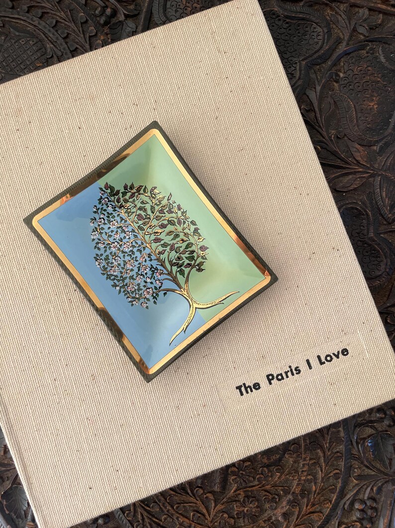 Vintage Mid Century Smoked Bent Glass Blue and Green Trinket Tree Tray ...