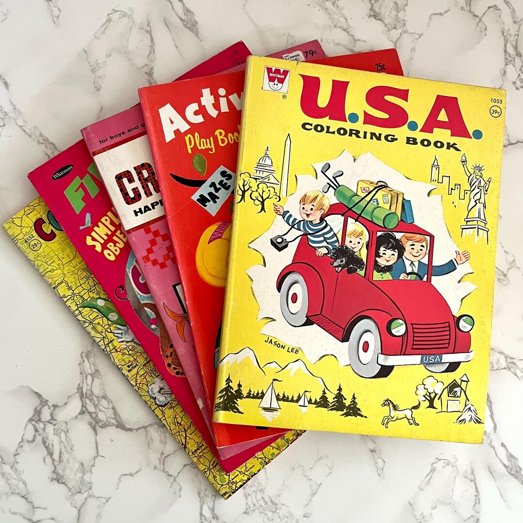 1950s Unused Coloring Activity Books for Children Set of Five | NOS ...