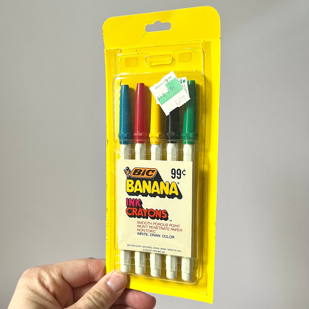 Vintage Banana Ink Crayons NOS Set of Five Colors | 1970s Office Craft ...