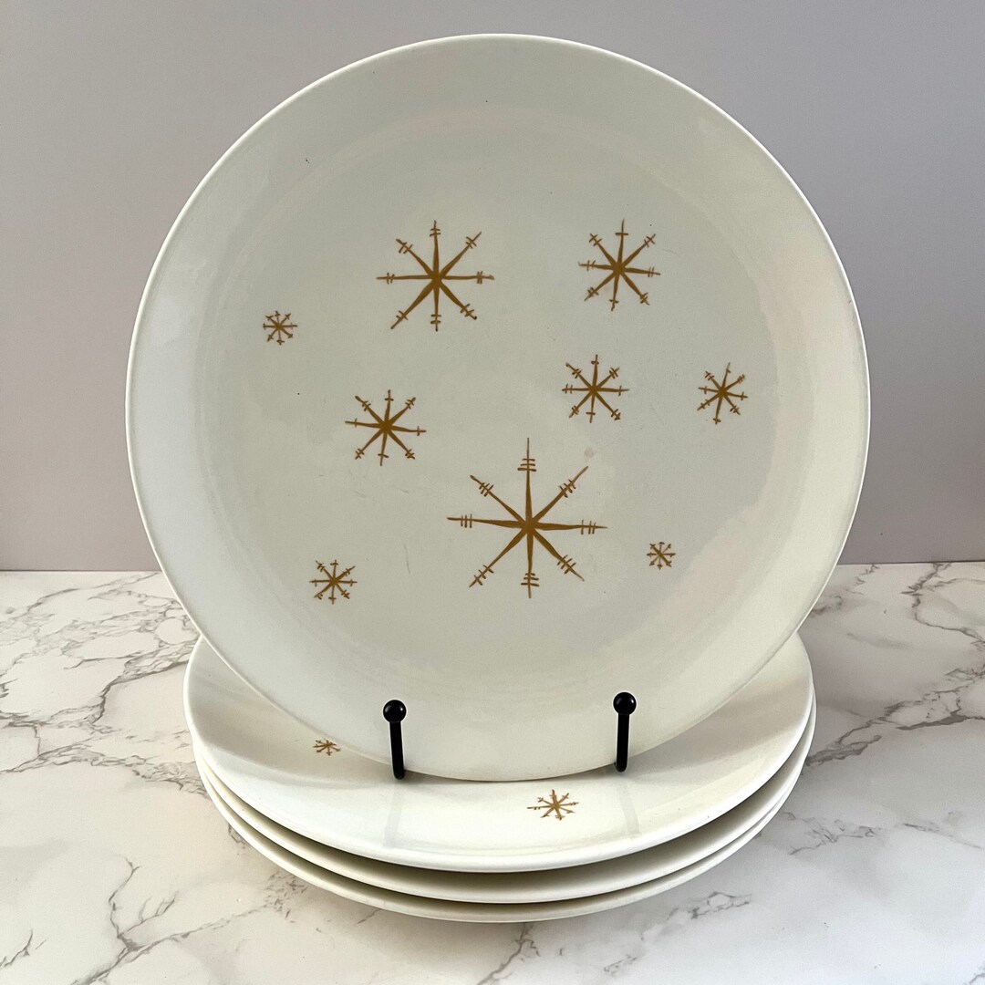 MCM Star Glow by Royal Ironstone 10 Inch Dinner Plate Set of 4 Vintage ...