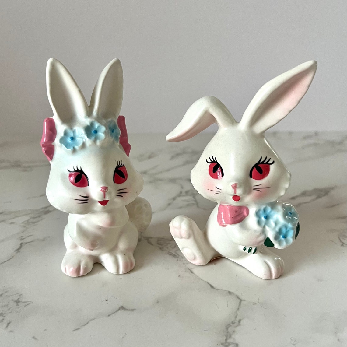 Lefton Bunny Figurines: Vintage Easter Spring Decoration #2967 - Etsy