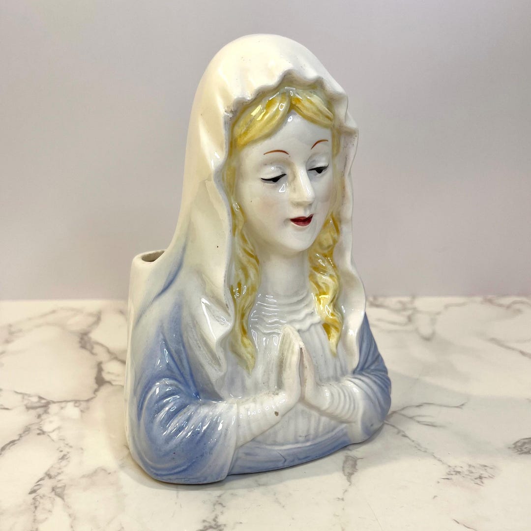 Vintage Relpo Virgin Mary Ceramic Planter | Made in Japan | 1960s ...