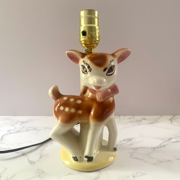 1950s Ceramic Deer Lamp - Etsy