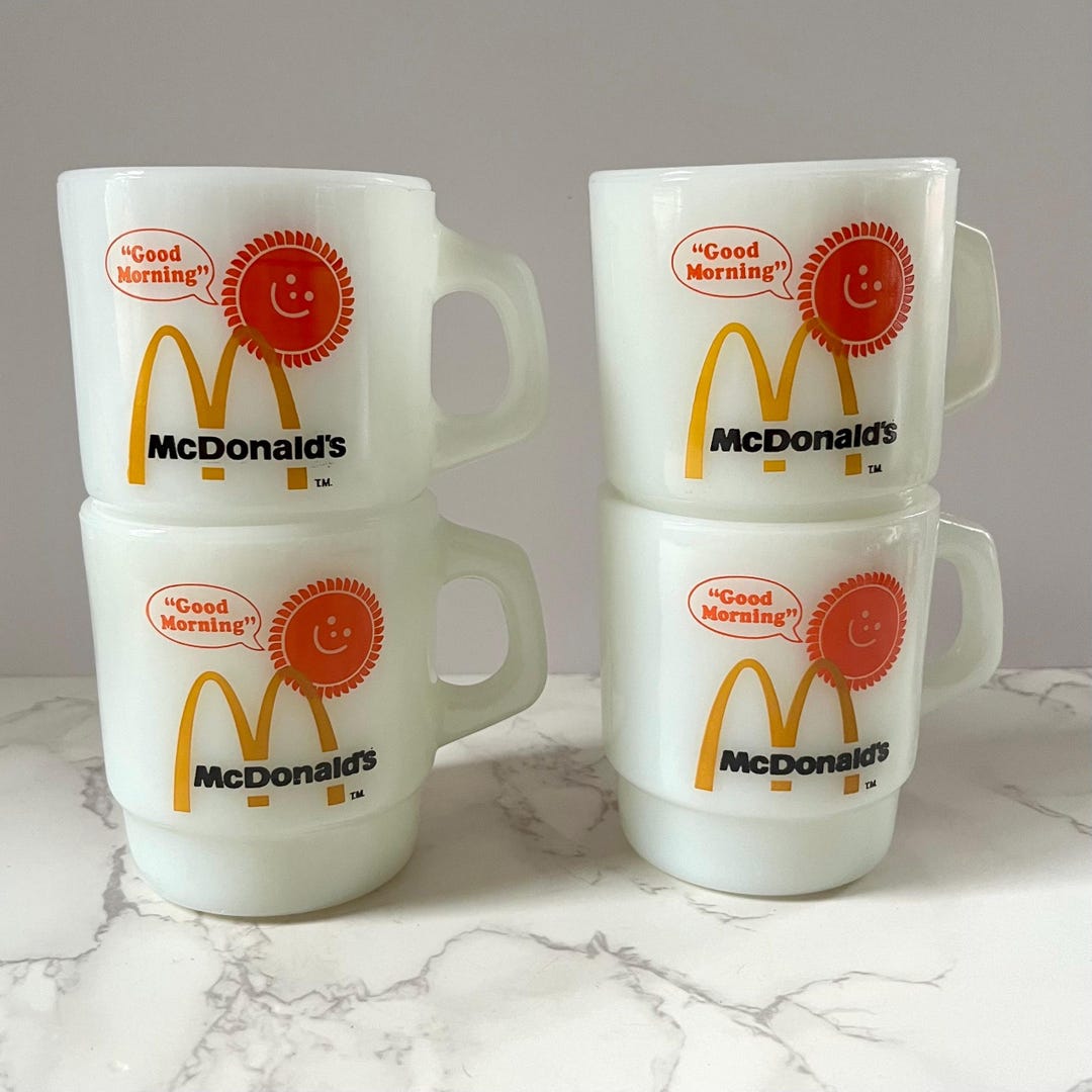 Vintage Mcdonalds Mug Fire King Milk Glass | Collectible - Etsy