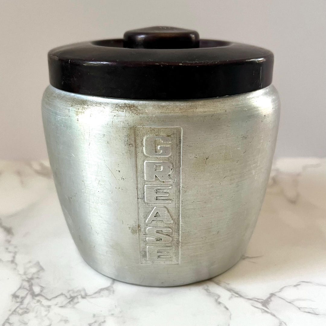Vintage Spun Aluminum Grease Canister Made in Japan | 1950s 1960s ...
