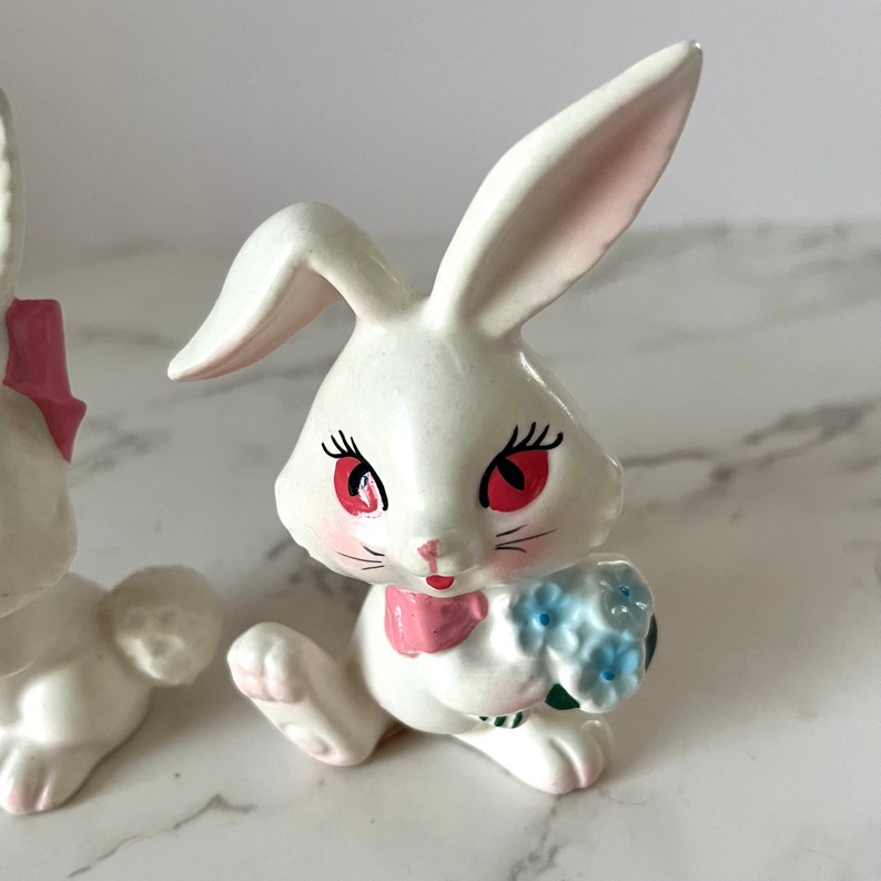 Lefton Bunny Figurines: Vintage Easter Spring Decoration #2967 - Etsy