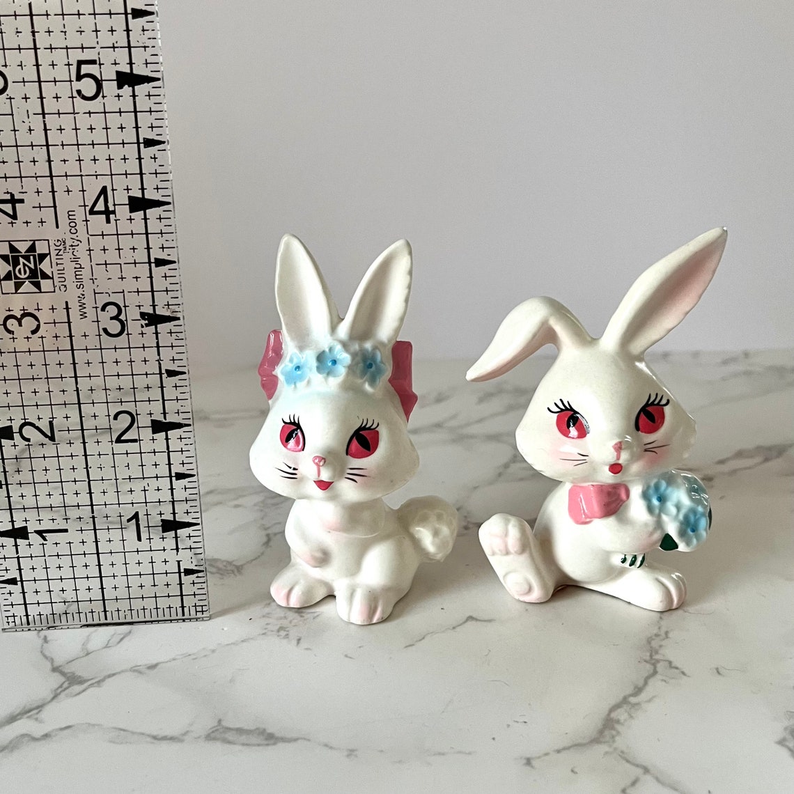 Lefton Bunny Figurines: Vintage Easter Spring Decoration #2967 - Etsy
