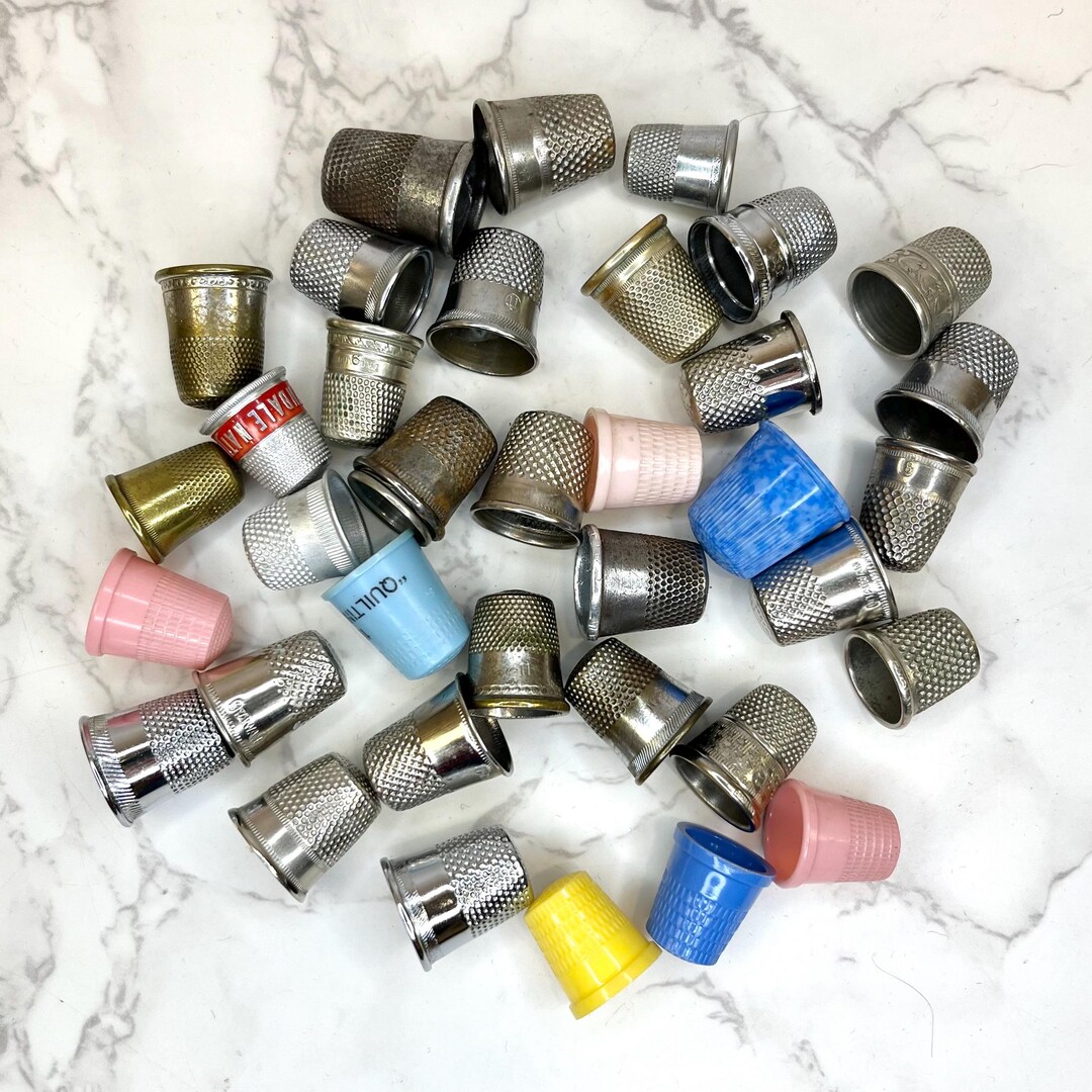 Vintage Thimble Lot Metal and Plastic | for Use or Decor | Vintage ...