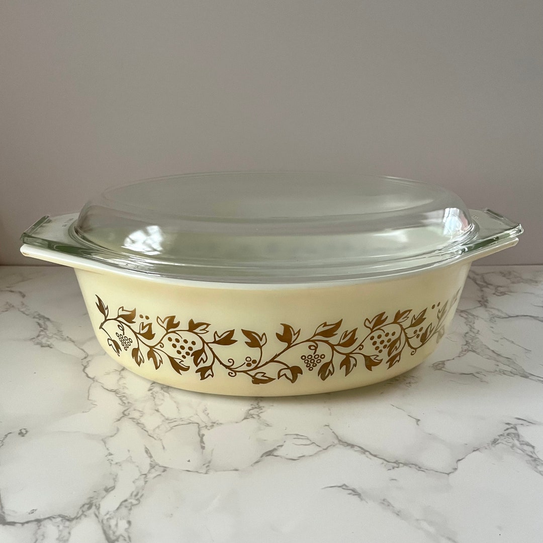 Pyrex Golden Grapes Casserole With Lid #345 2.5 Quart - Etsy