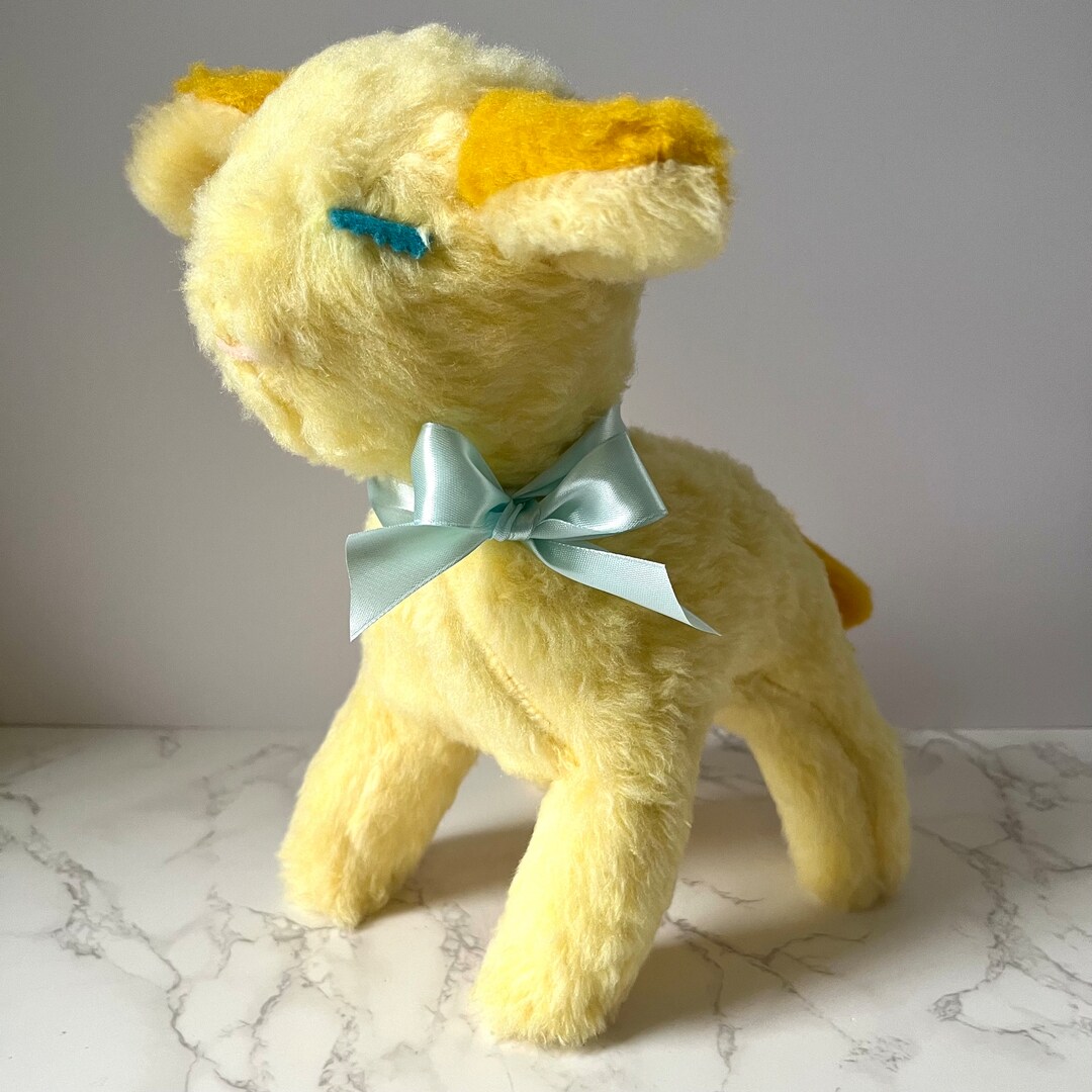 Vintage Lamb Plush Animal Fair Inc. RESTORED Yellow Sheep Stuffed ...