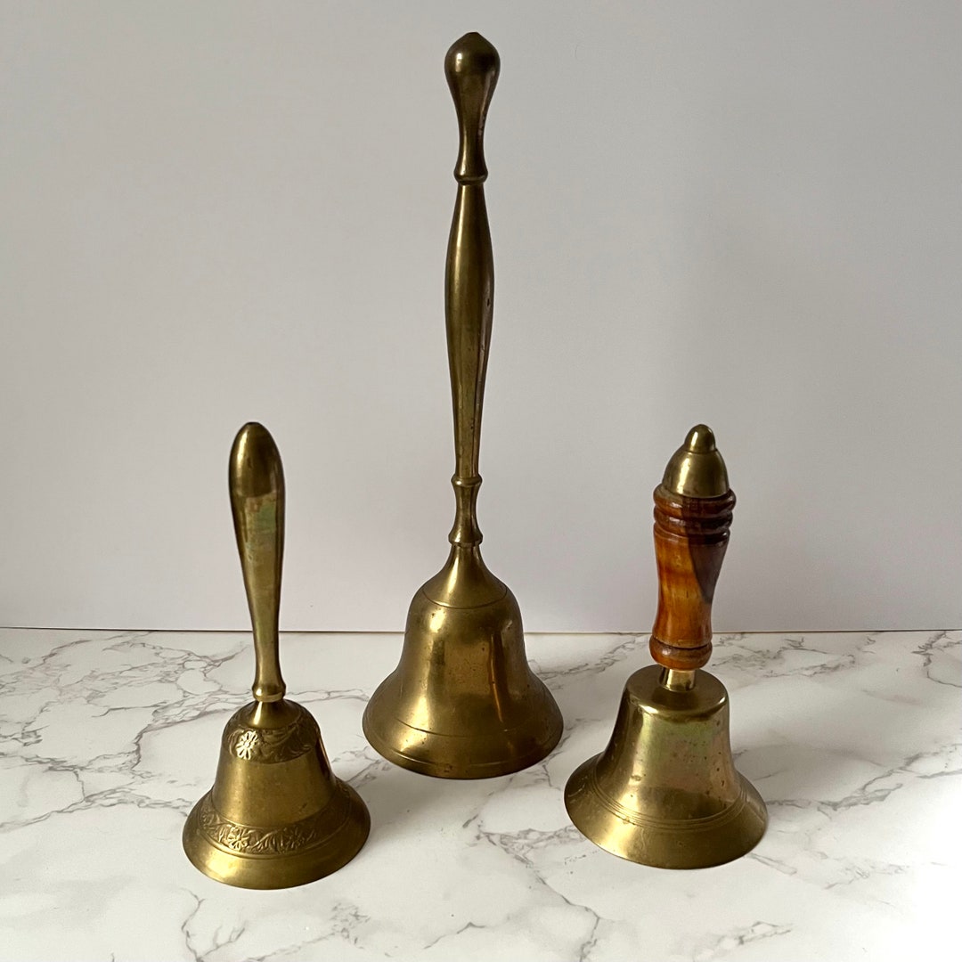 Vintage Brass Bell Set of Three Hand Bells - Etsy
