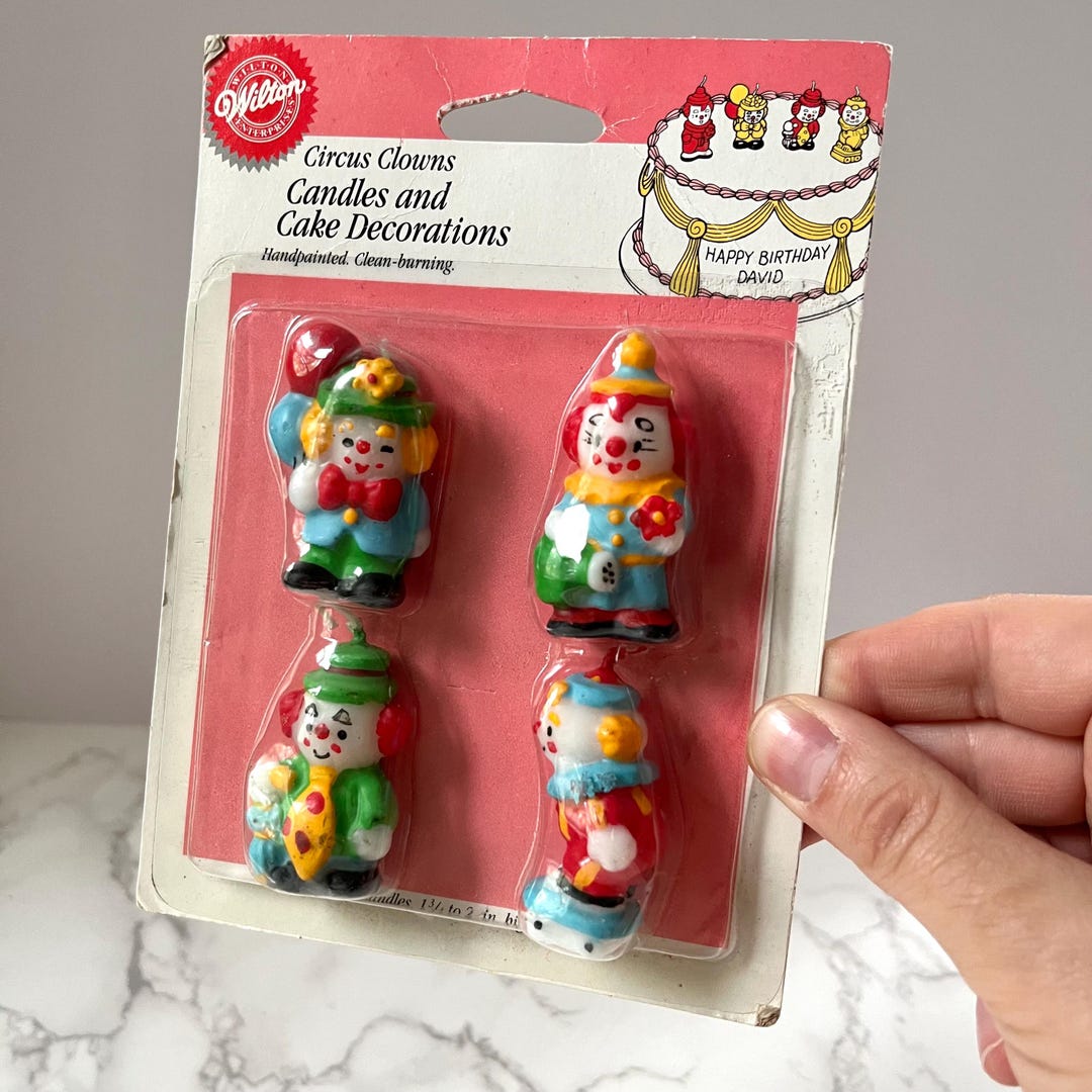 Vintage Wilton Clown Birthday Candles NOS Unused Set of Four From 1993 ...