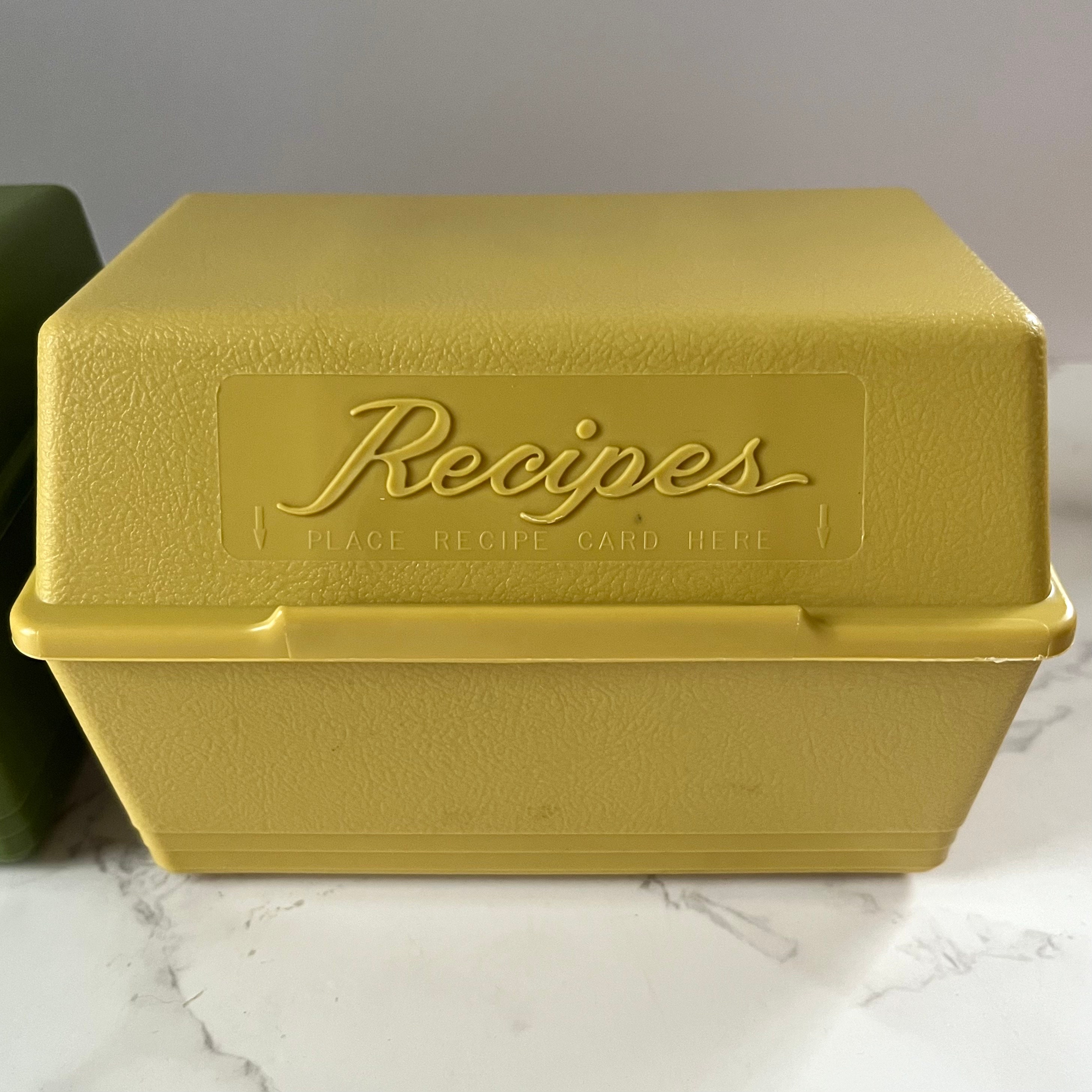 Vintage Recipe File Box by Country Craft Plastic Avocado Green or ...