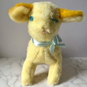 Vintage Lamb Plush Animal Fair Inc. RESTORED Yellow Sheep Stuffed ...