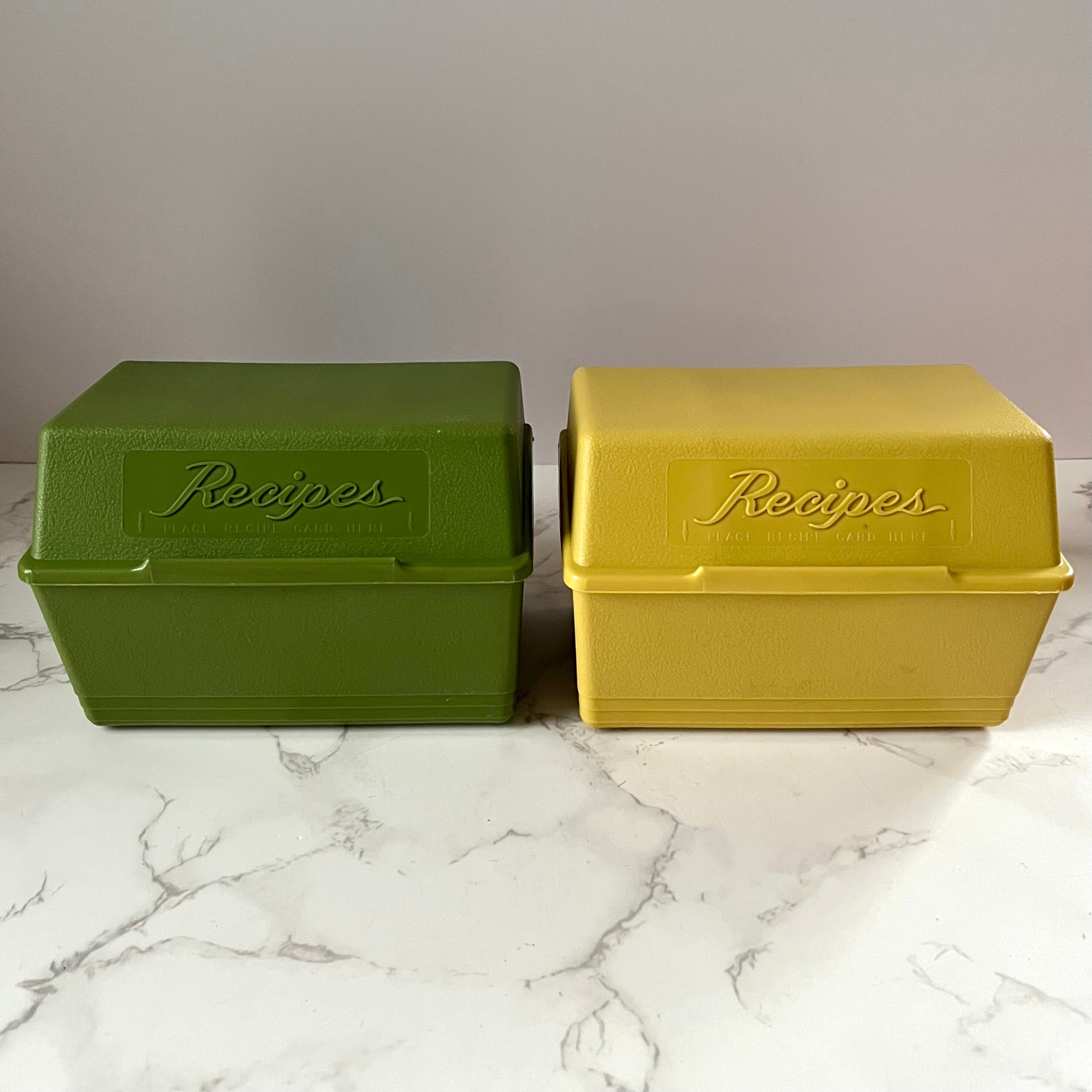Vintage Recipe File Box by Country Craft Plastic Avocado Green or ...