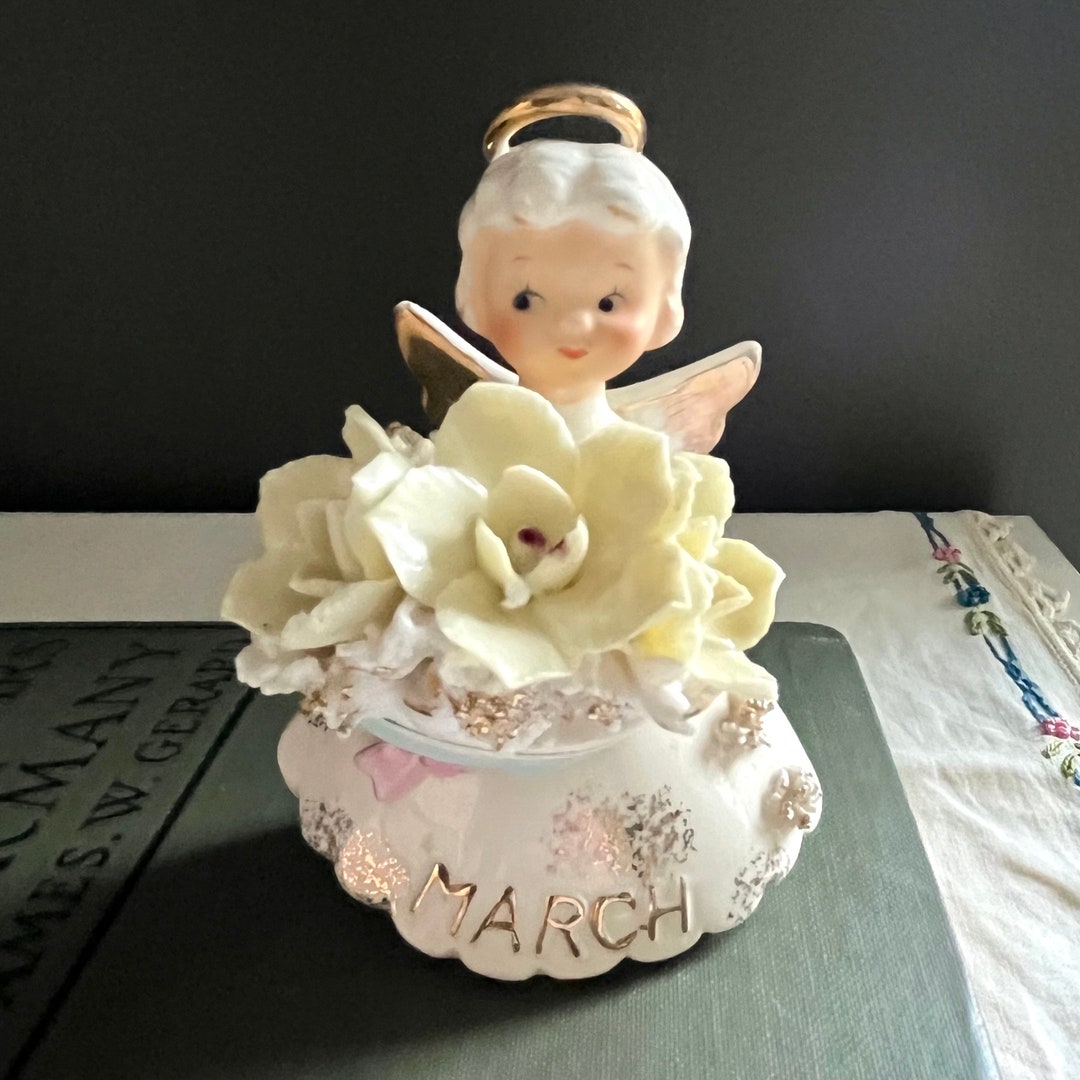 Lefton March Angel Made in Japan Geo Z 489 Daffodil Aquamarine 1950s ...