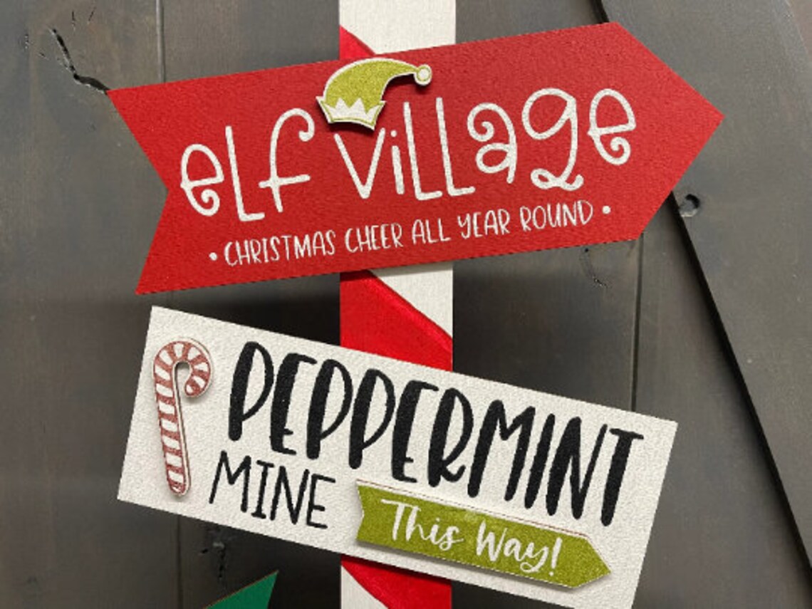 Christmas Directional Sign SVG - Etsy