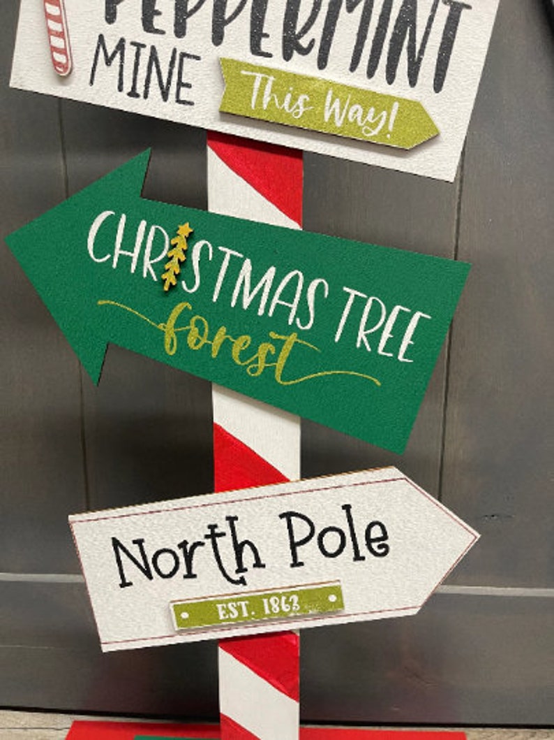 Christmas Directional Sign SVG - Etsy
