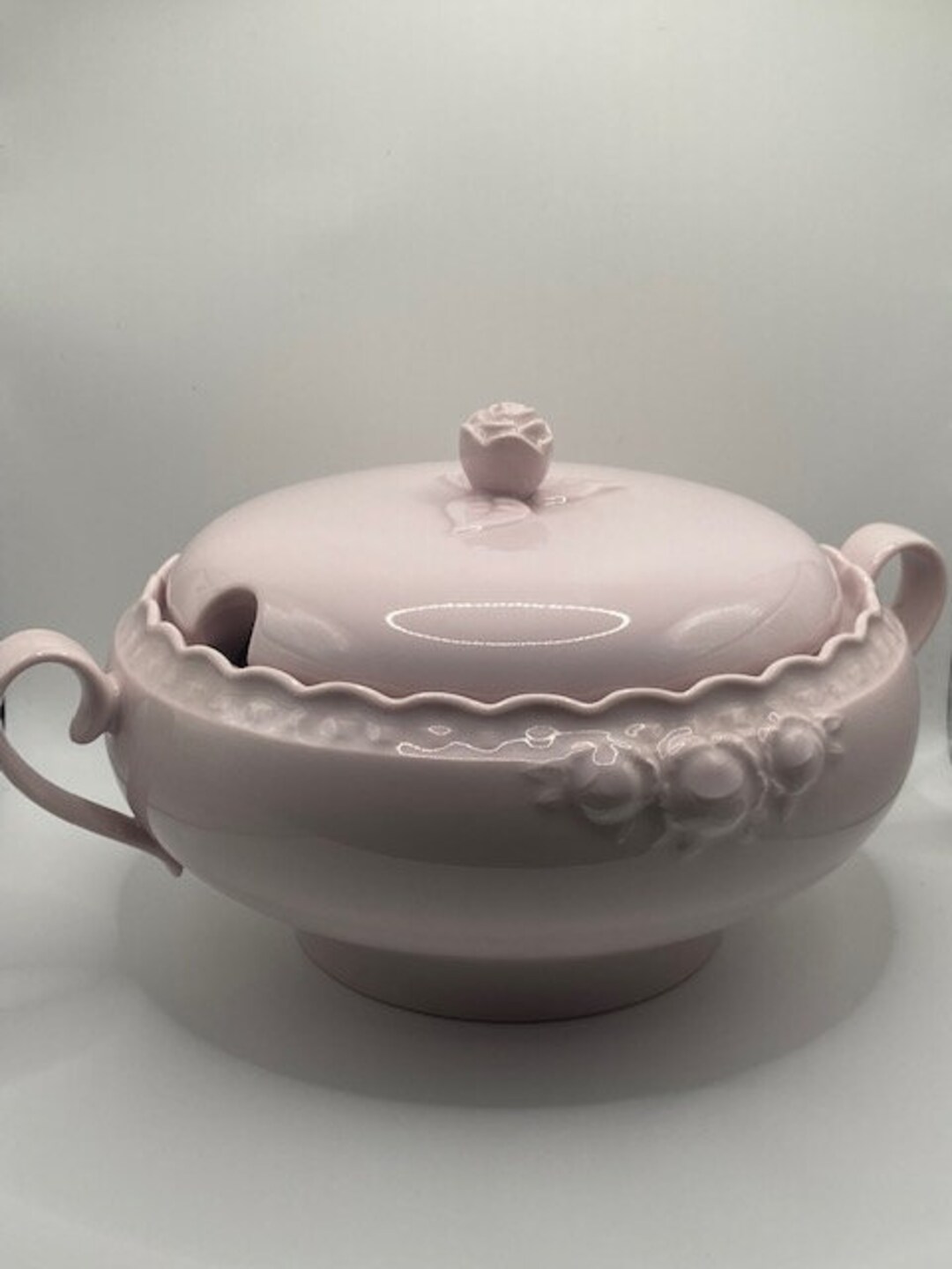 Vintage 1970's Pink Soup Terrine With Lid and Flowers Hutschenreuther ...